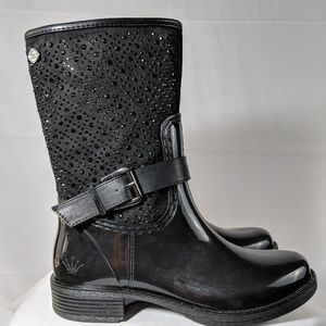 Posh Wellies | Shoes | Posh Wellies Black Studded Rainboots | Poshmark